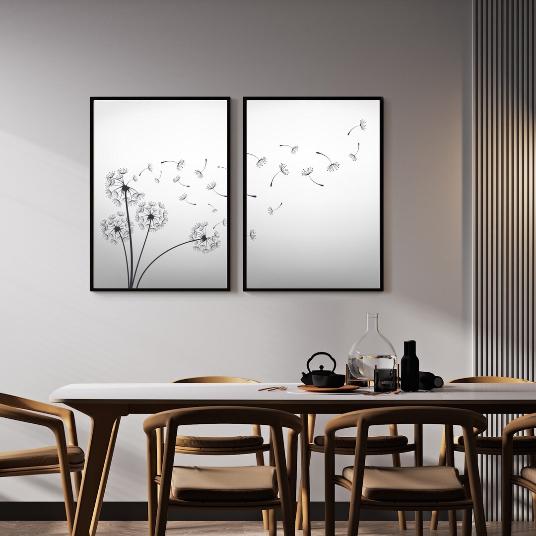 Dandelion Flower Poster, Set of 2 Poster, Digital Poster, Printable ...