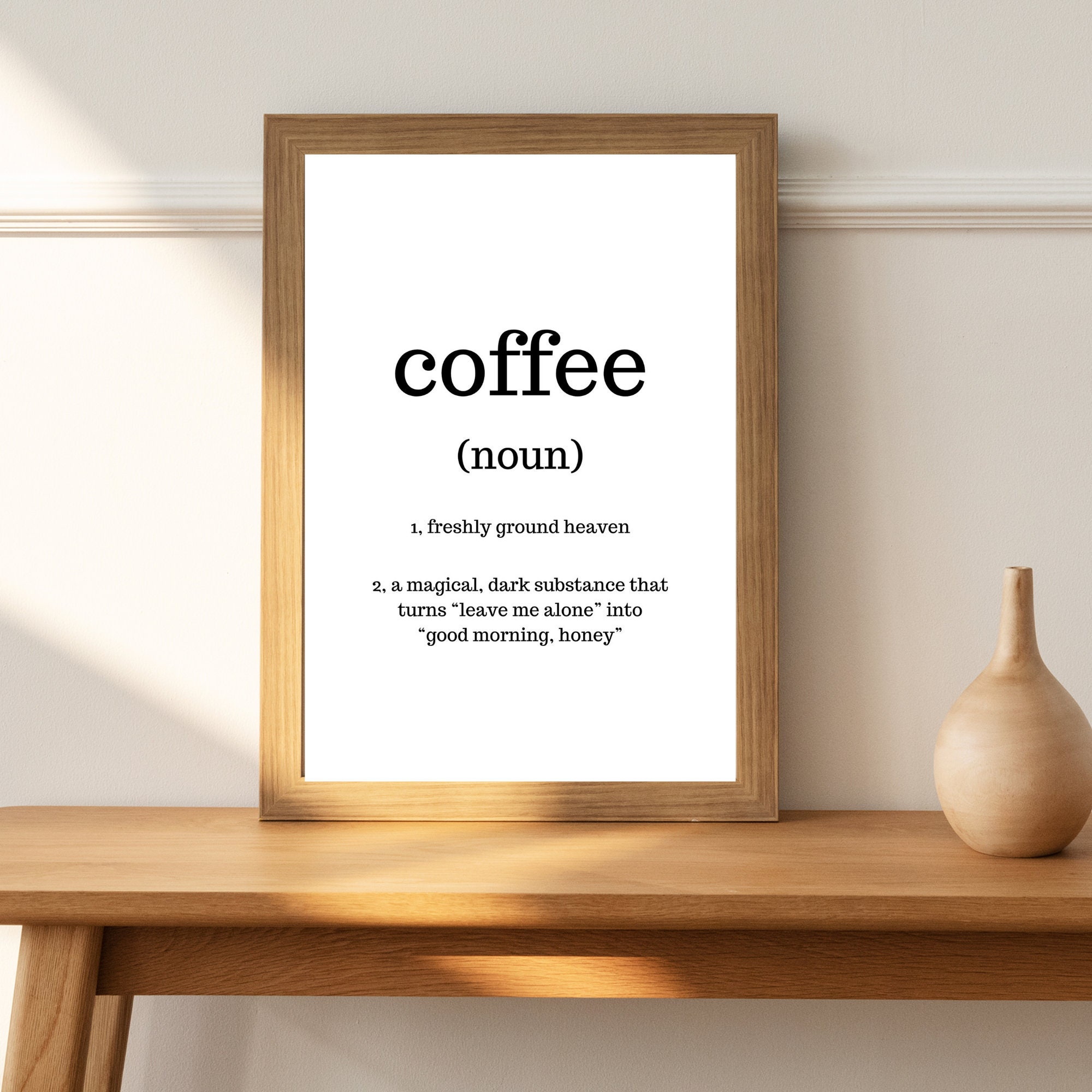 Coffee Definition Print, Dictionary Poster, Quote Wall Art, Focus ...