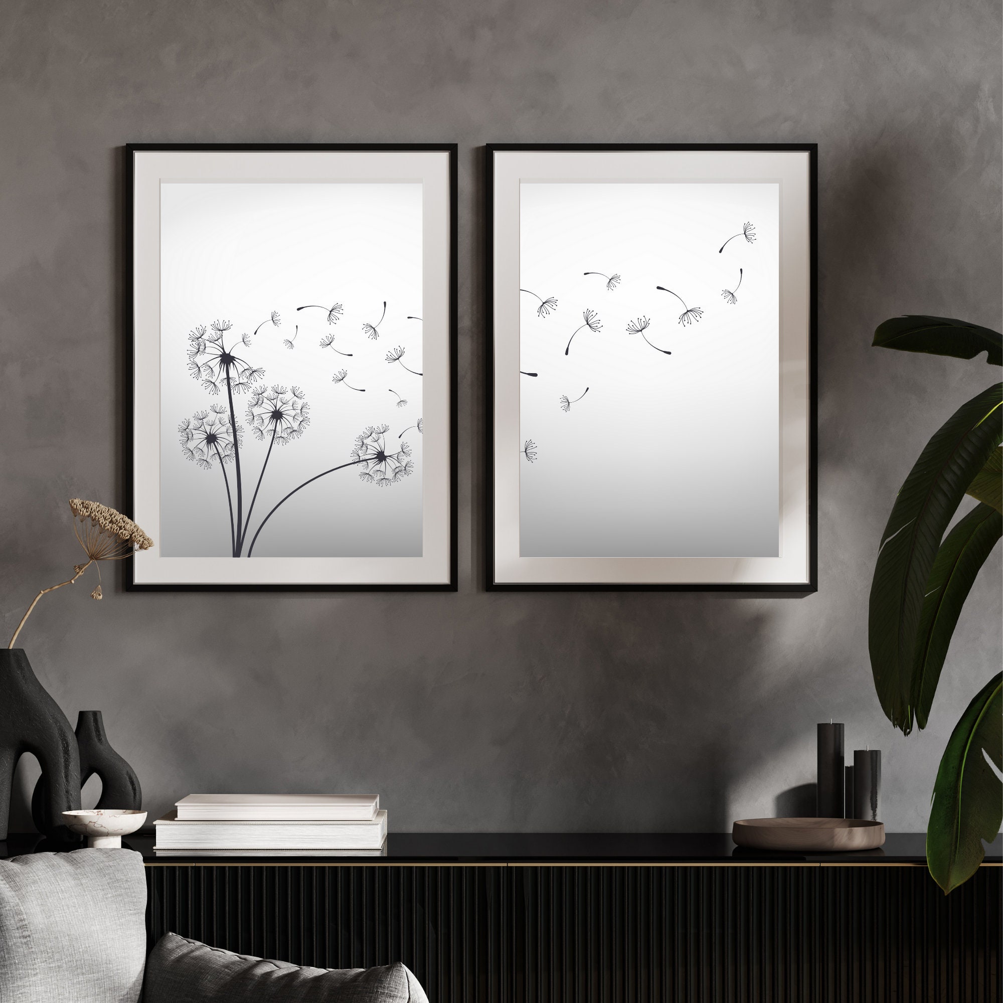 Dandelion Flower Poster, Set of 2 Poster, Digital Poster, Printable ...