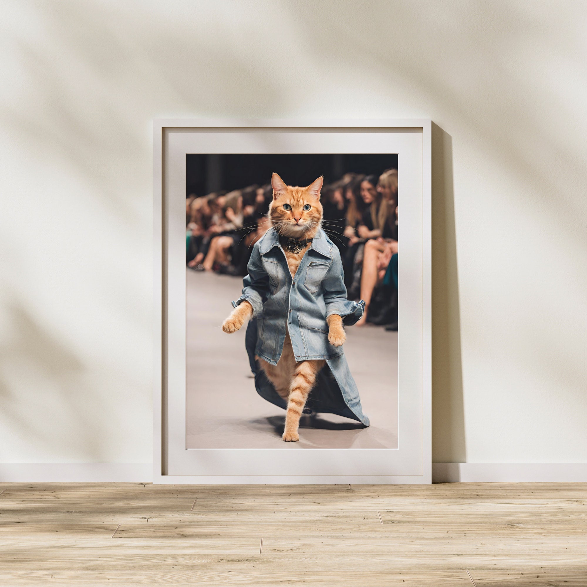 Catwalk Poster, Fashion Cats, Cat Clothes, Digital Printable Cats ...