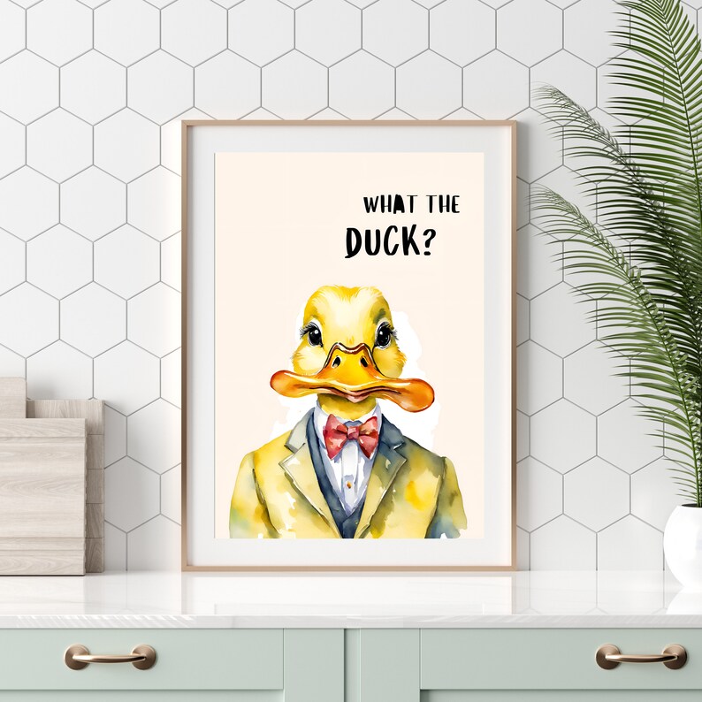 Funny Duck Poster: Minimalist Animal Wall Art (digital Download) - Etsy