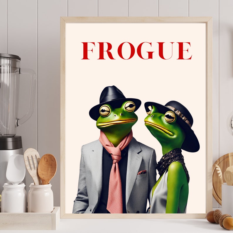Fashion Frogs Art Poster: Vogue Magazine Cover (digital Printable) - Etsy
