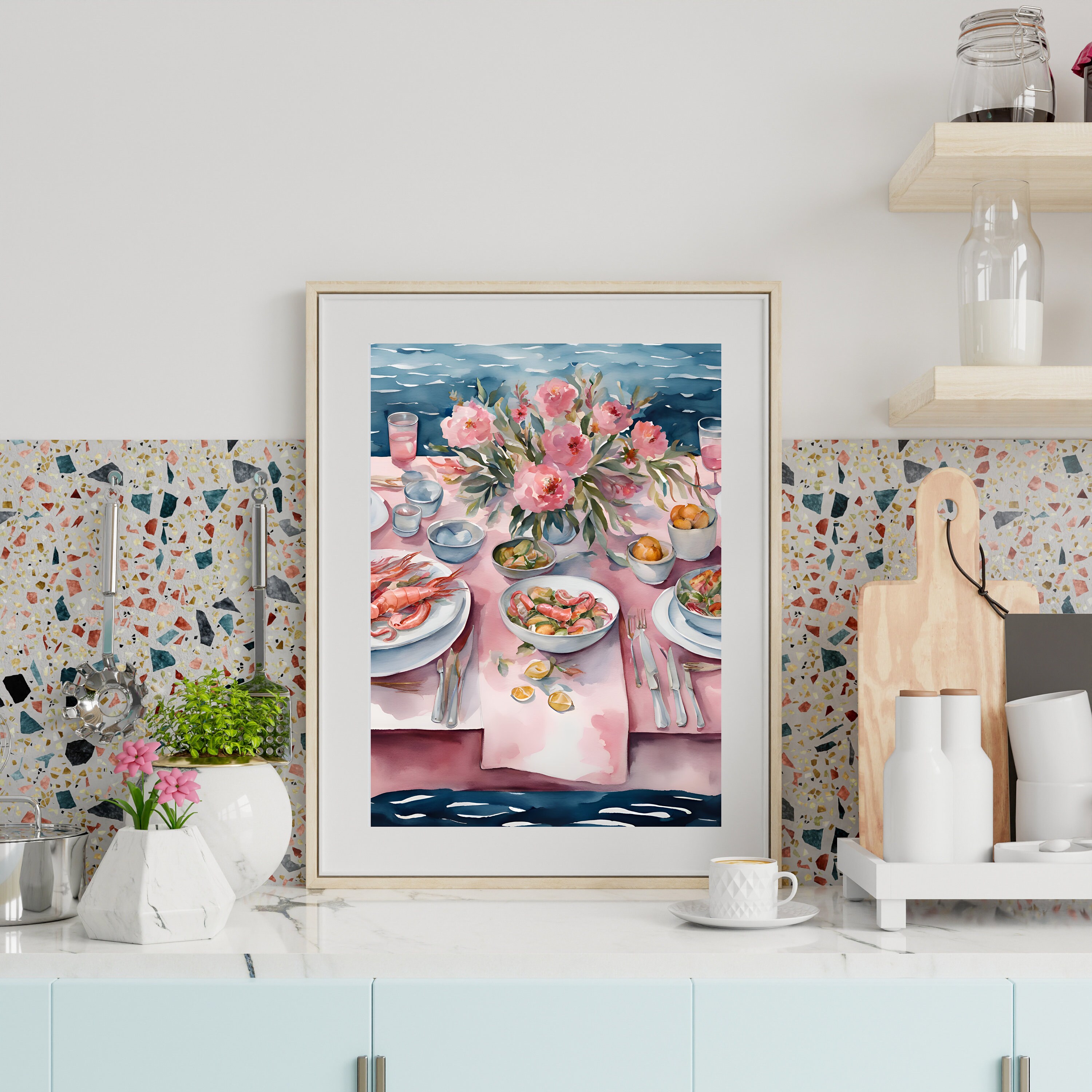 Set of 3 Wall Decor, Style Wall Art, Sea Foods Prints, Digital Download ...