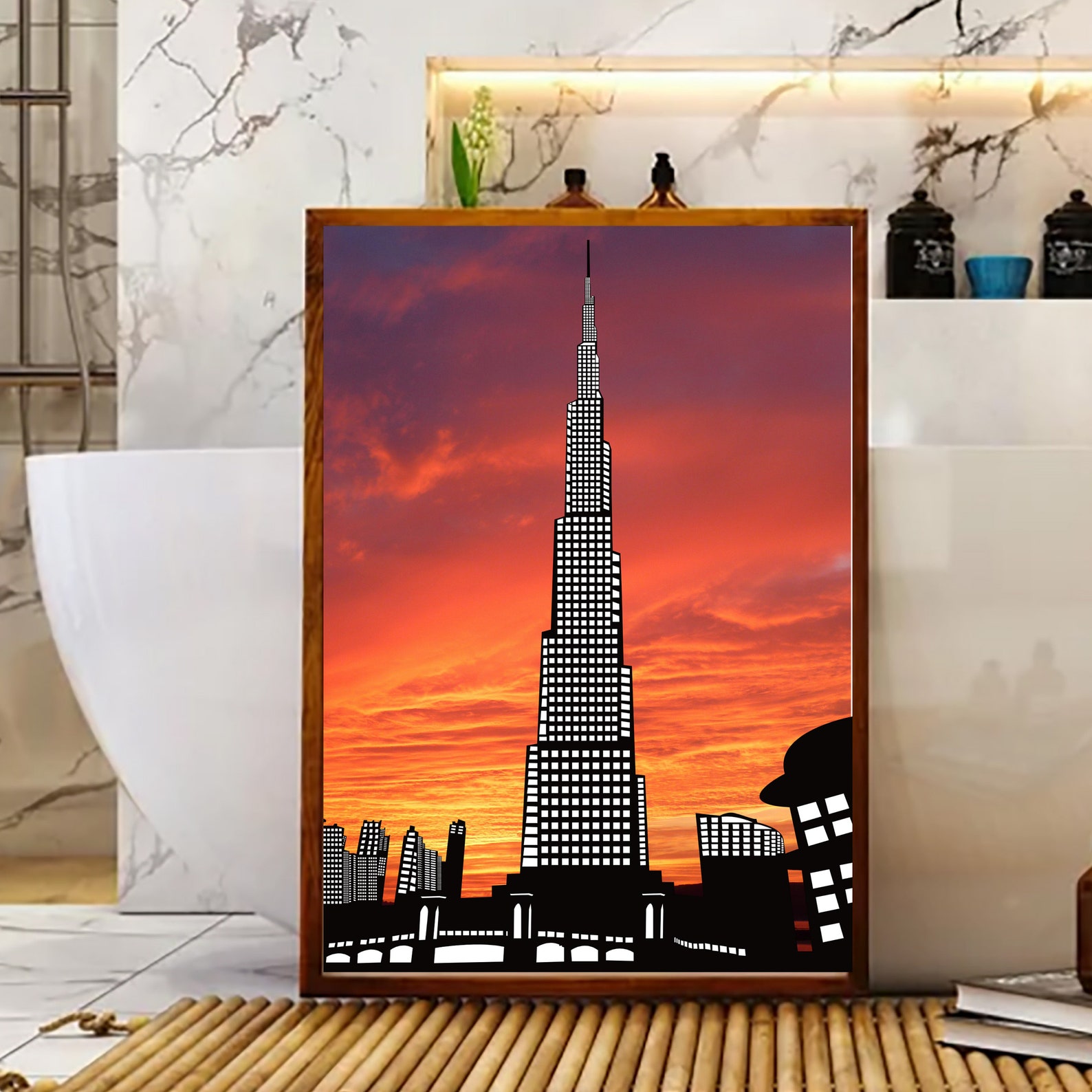 Sunset Sunrise City Poster, Printable Travel Wall Art, Printable ...