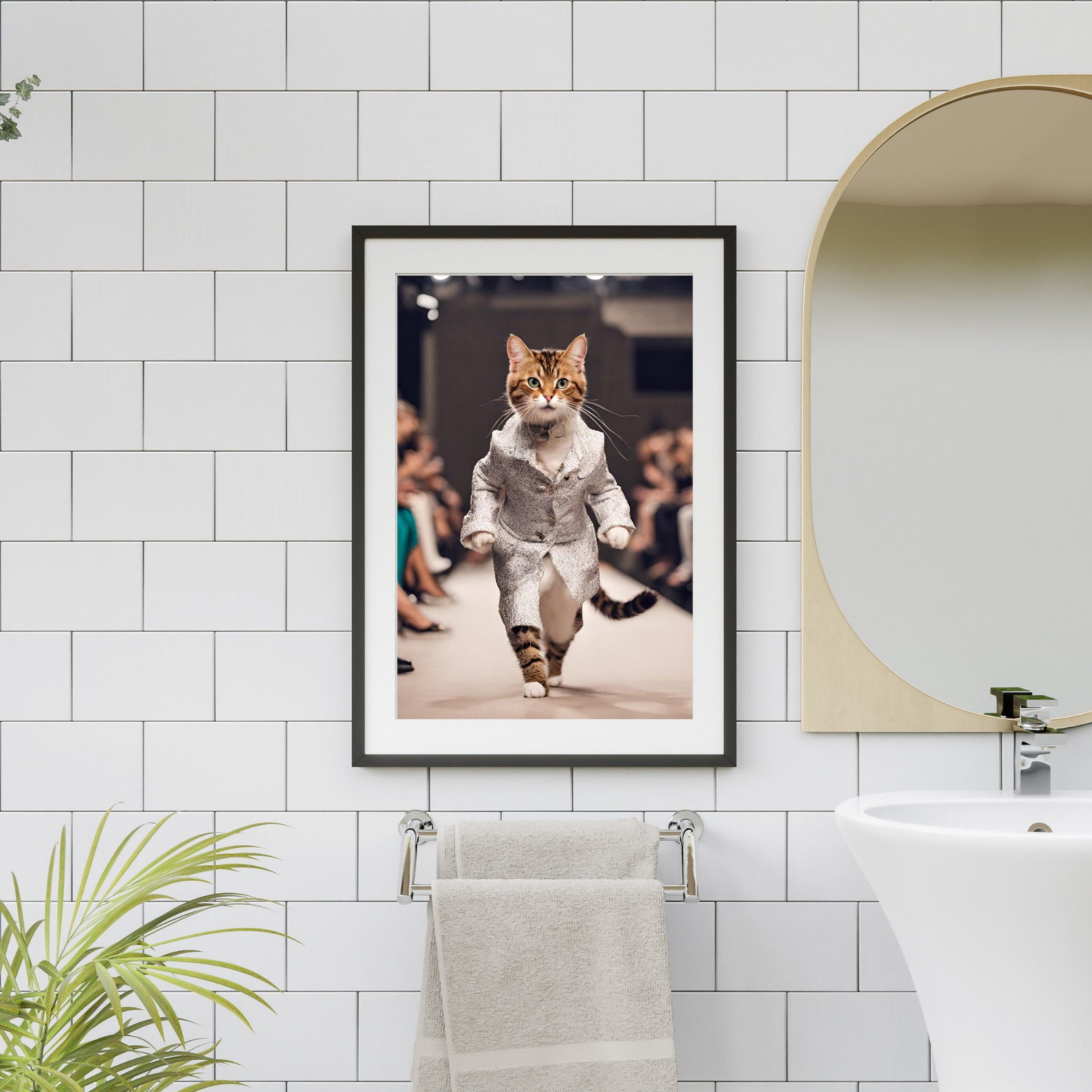 Catwalk Poster, Fashion Cats, Cat Clothes, Digital Printable Cats ...