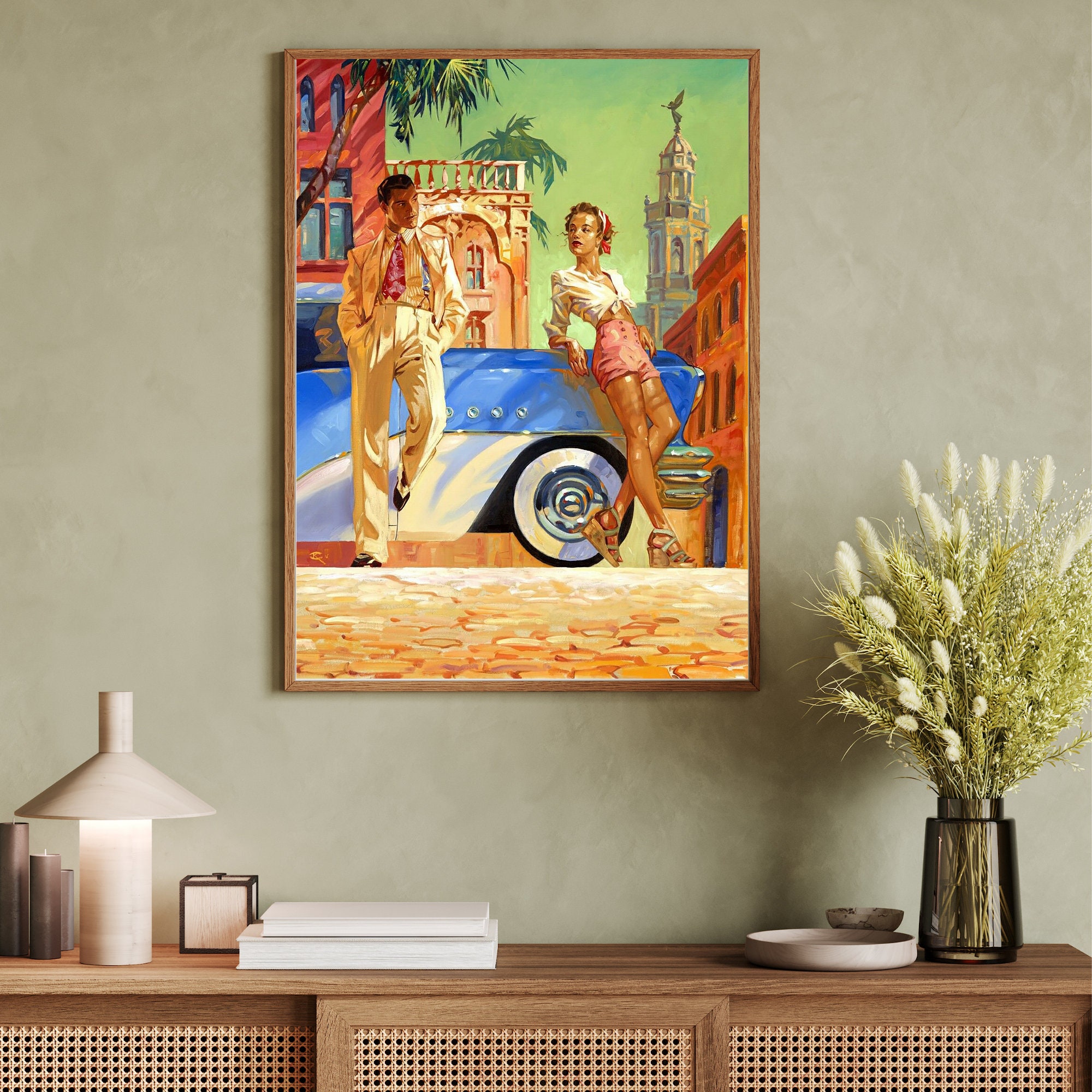 Retro Digital Printable Poster, Lovely Couple, High Quality Digital ...