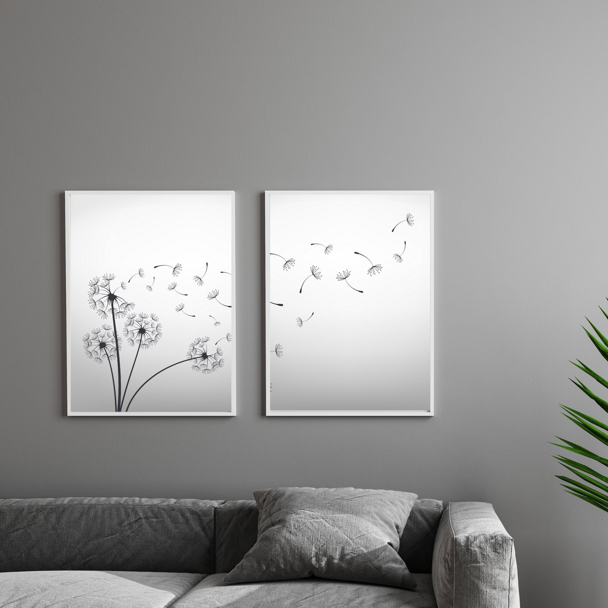 Dandelion Flower Poster, Set of 2 Poster, Digital Poster, Printable ...