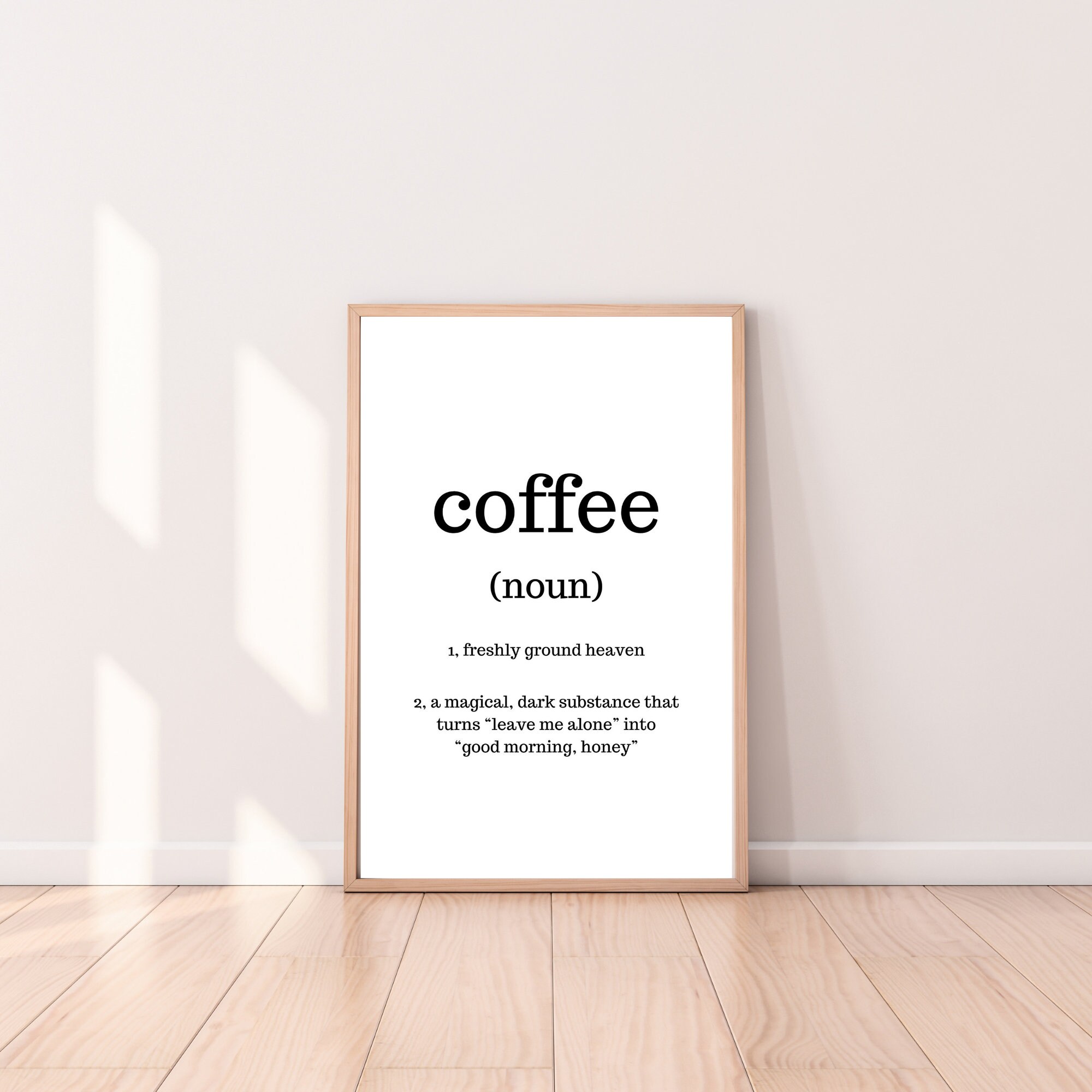 Coffee Definition Print, Dictionary Poster, Quote Wall Art, Focus ...