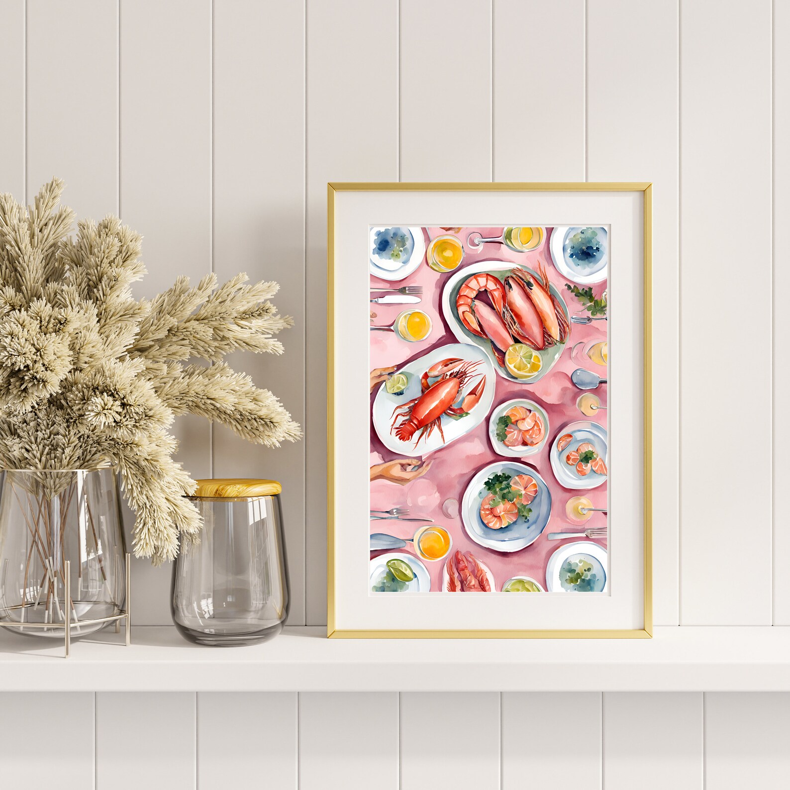 Set of 3 Wall Decor, Style Wall Art, Sea Foods Prints, Digital Download ...