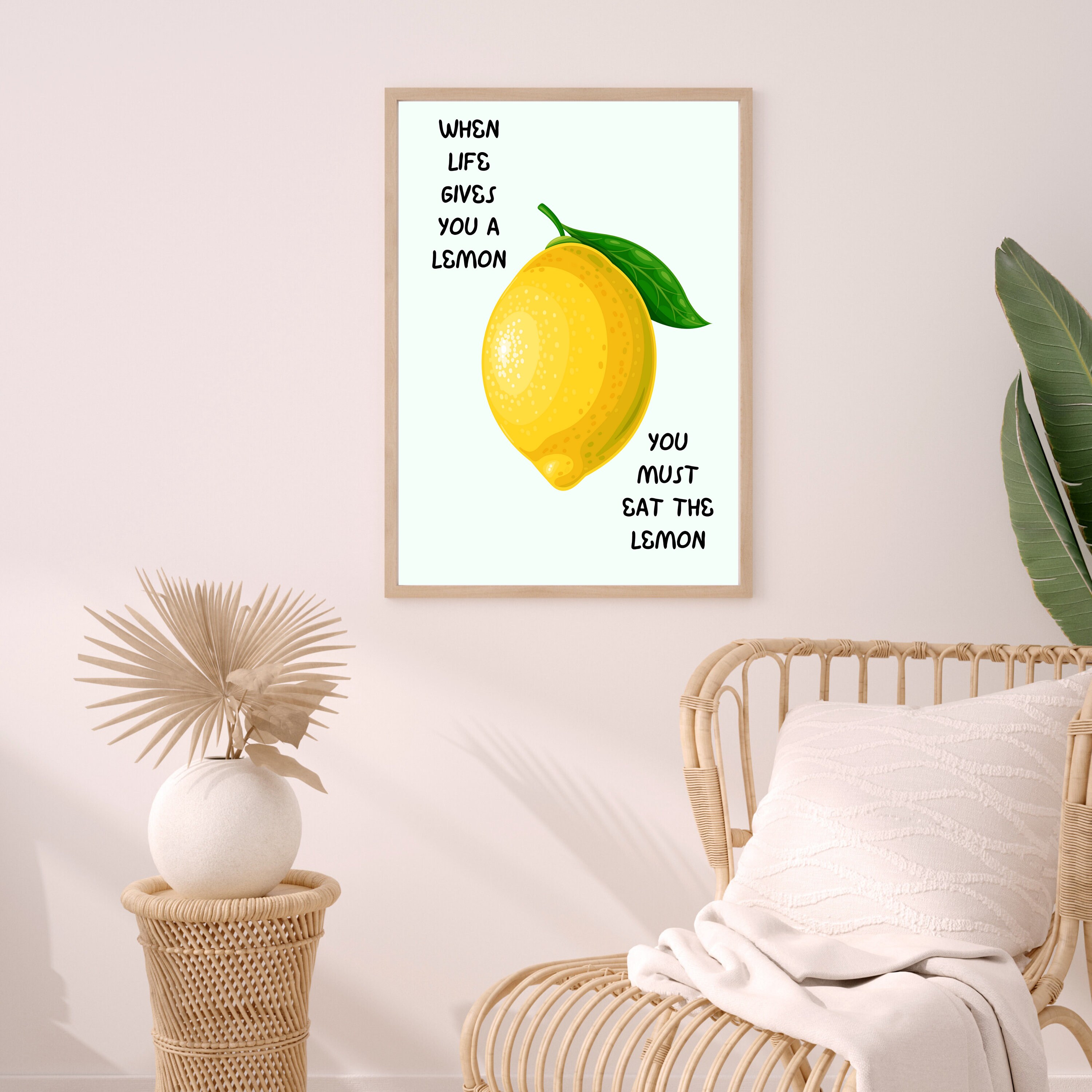 Motivational Wall Decor, When Life You Gives A Lemon Eat, Printable ...