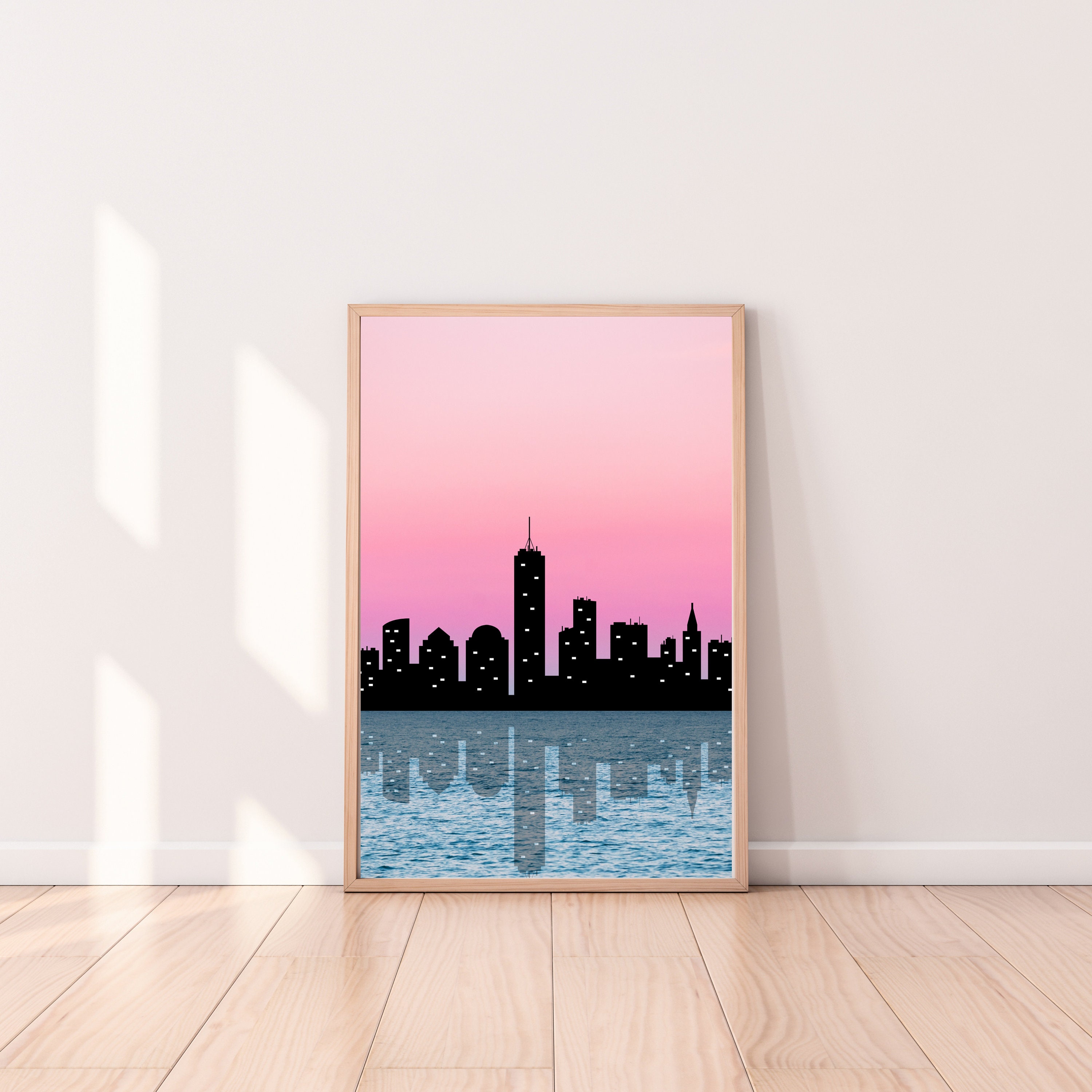 Sunset Sunrise City Poster, Printable Travel Wall Art, Printable ...