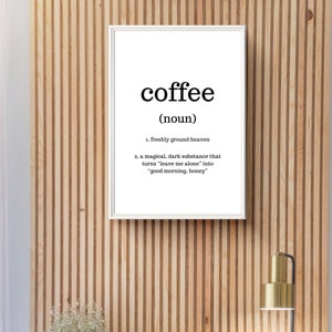 Coffee Definition Print, Dictionary Poster, Quote Wall Art, Focus ...