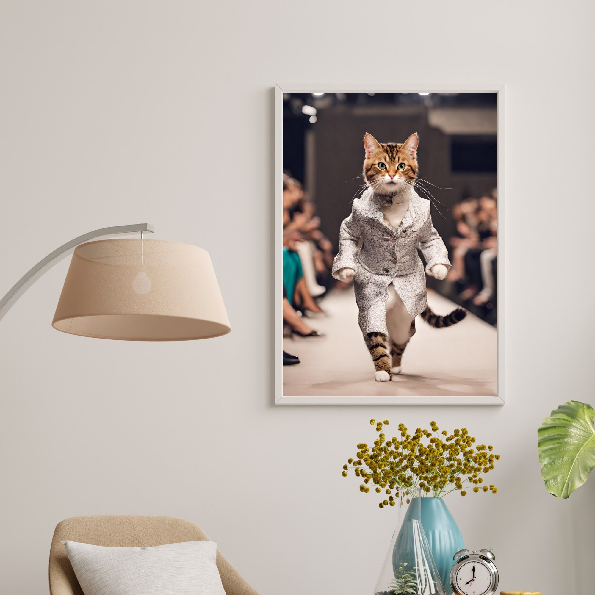 Catwalk Poster, Fashion Cats, Cat Clothes, Digital Printable Cats ...