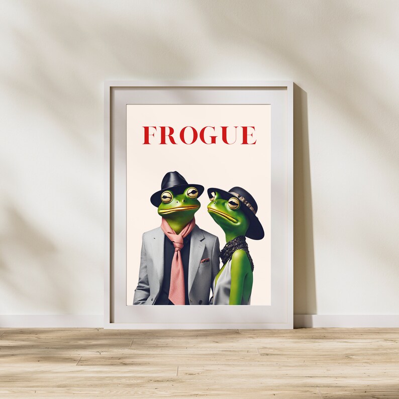 Fashion Frogs Art Poster: Vogue Magazine Cover (digital Printable) - Etsy
