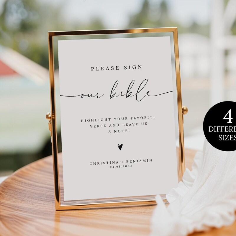 Wedding Sign My Bible - Etsy