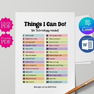 Play Inspiration Chart for Kids Kids Daily Schedule Idea - Etsy