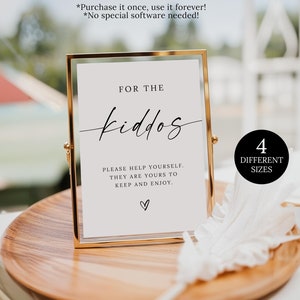For the Kiddos Sign, Minimalist Wedding Kiddos Sign, Printable Wedding ...