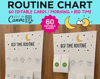 Kids Morning/bedtime Checklist Printable Chore Chart Kid - Etsy