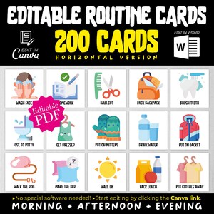 Editable Daily Routine for Kids Responsibility Chart Daily - Etsy