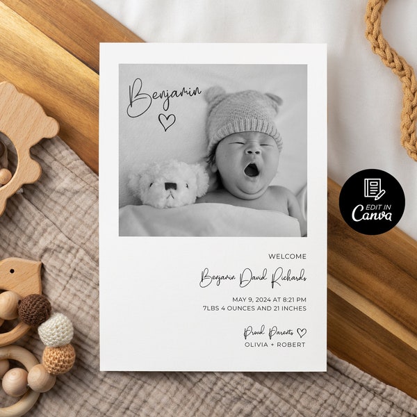Postcard Baby Announcement - Etsy