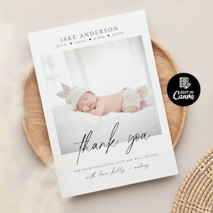 Thank You/birth Announcement Cards - Etsy
