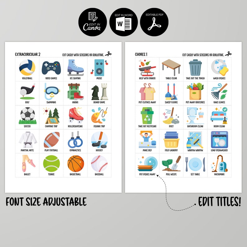 Editable Daily Routine Cards for Kids Printable Daily - Etsy Australia