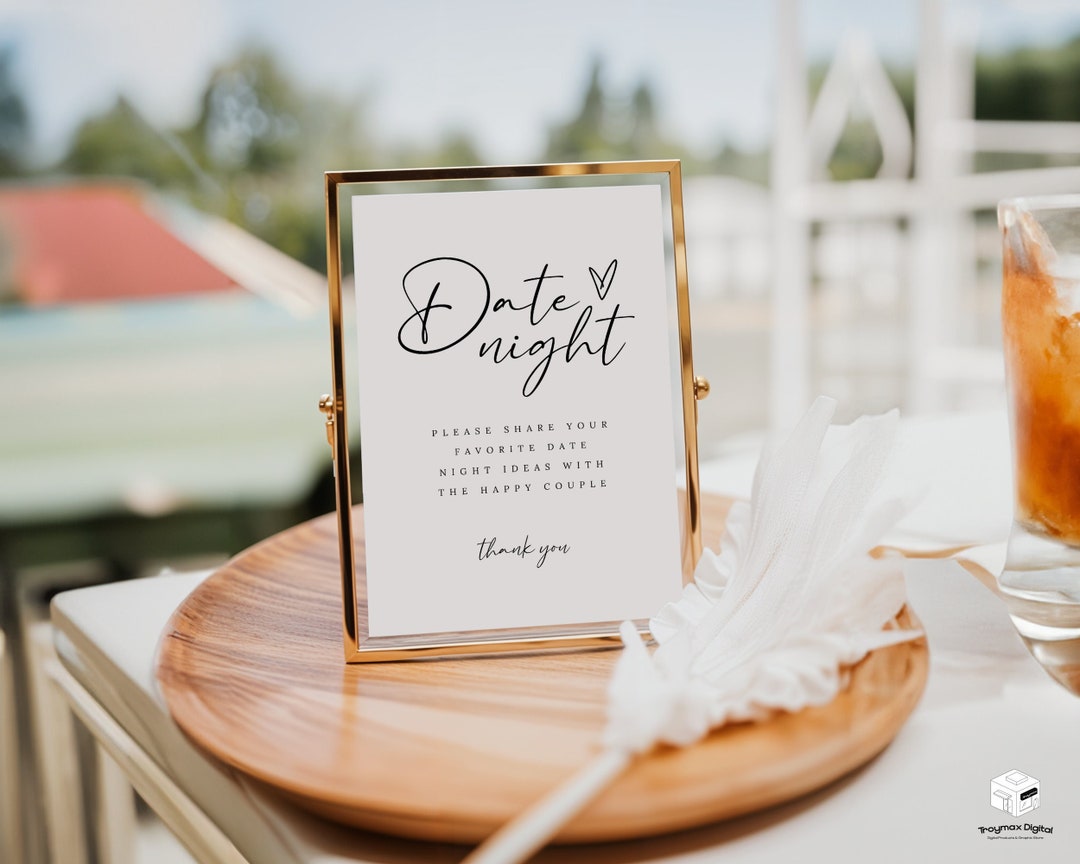 Modern Date Night Heart Sign, Wedding Date Night Sign, Wedding Date ...