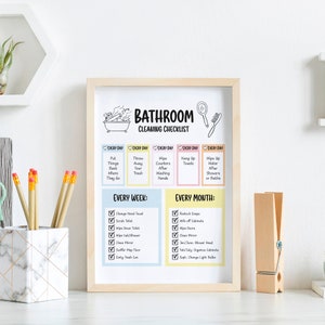 Bathroom Cleaning Checklist, Bathroom Cleaning Checklist for Kids ...