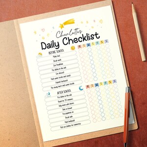 Editable Daily Checklist, Daily Planner for Kids, Responsibility Chart ...