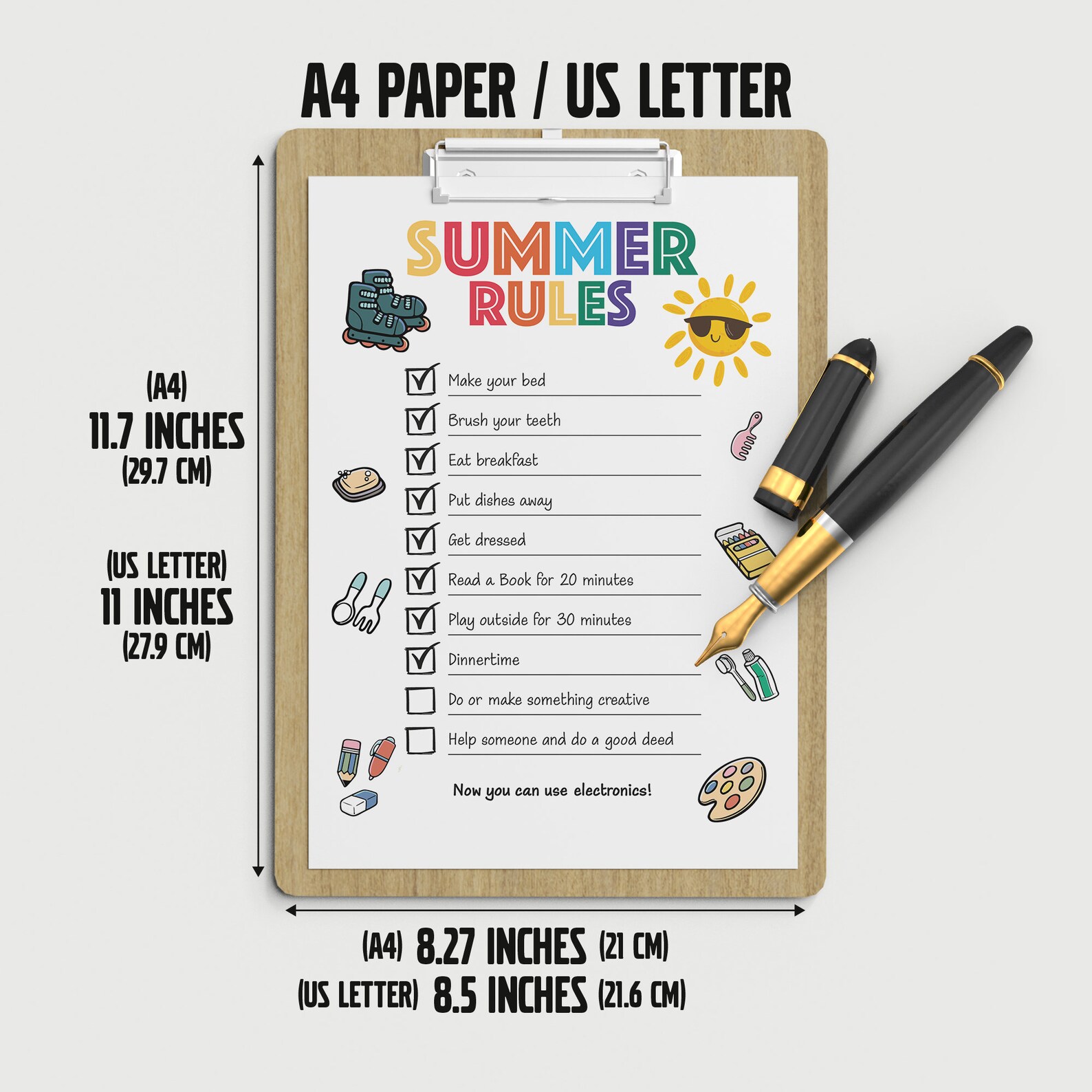 Summer Rules for Kids, Chart for Kids Editable, Summer Rules Editable ...