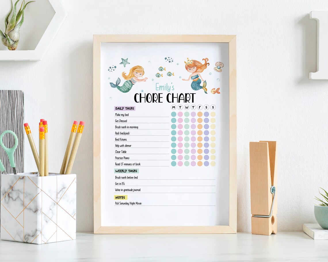 Editable Daily Chore Chart for Kids, Printable Daily Planner for Kids ...