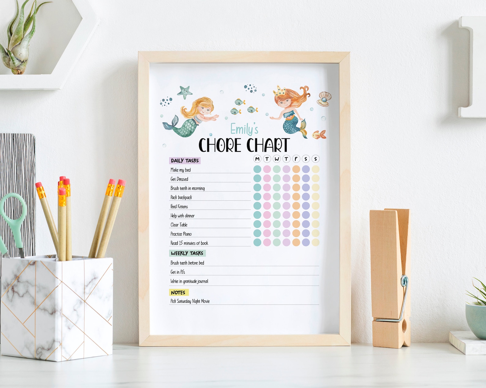 Editable Daily Chore Chart for Kids, Printable Daily Planner for Kids ...