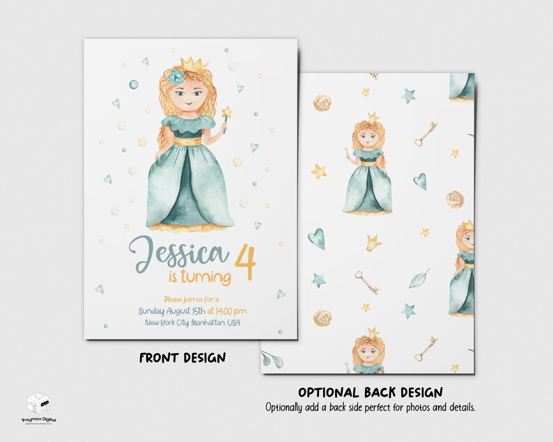 Cinderella Birthday Party Invitation Template for Kids, Editable ...