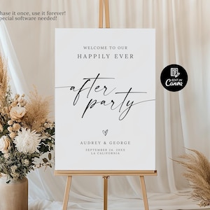 Happily Ever After Party Welcome Sign, Wedding After Party Sign ...