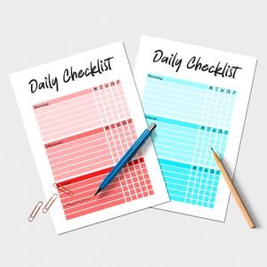 Daily Checklist Printable, Weekly Planner, to Do List, Daily Routine ...