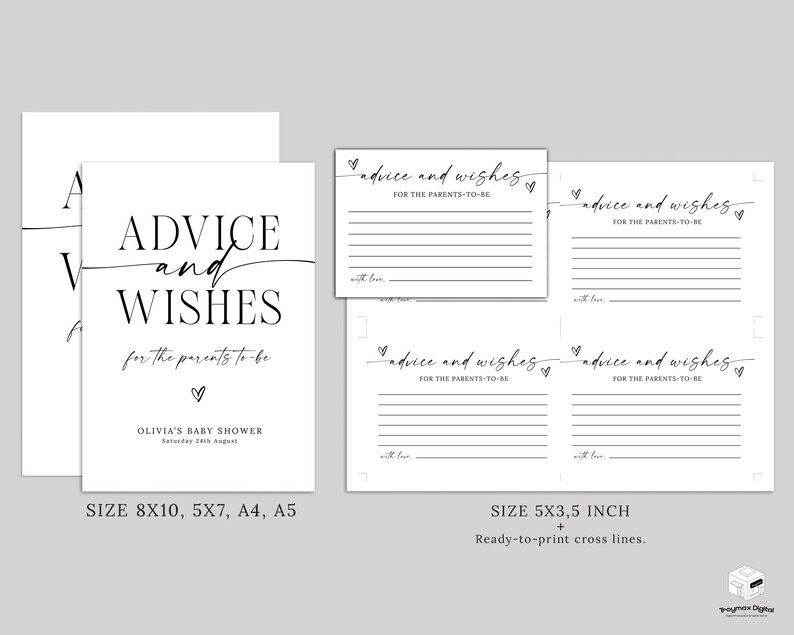Baby Shower Sign Set, Baby Shower Table Signs, Printable Baby Shower ...