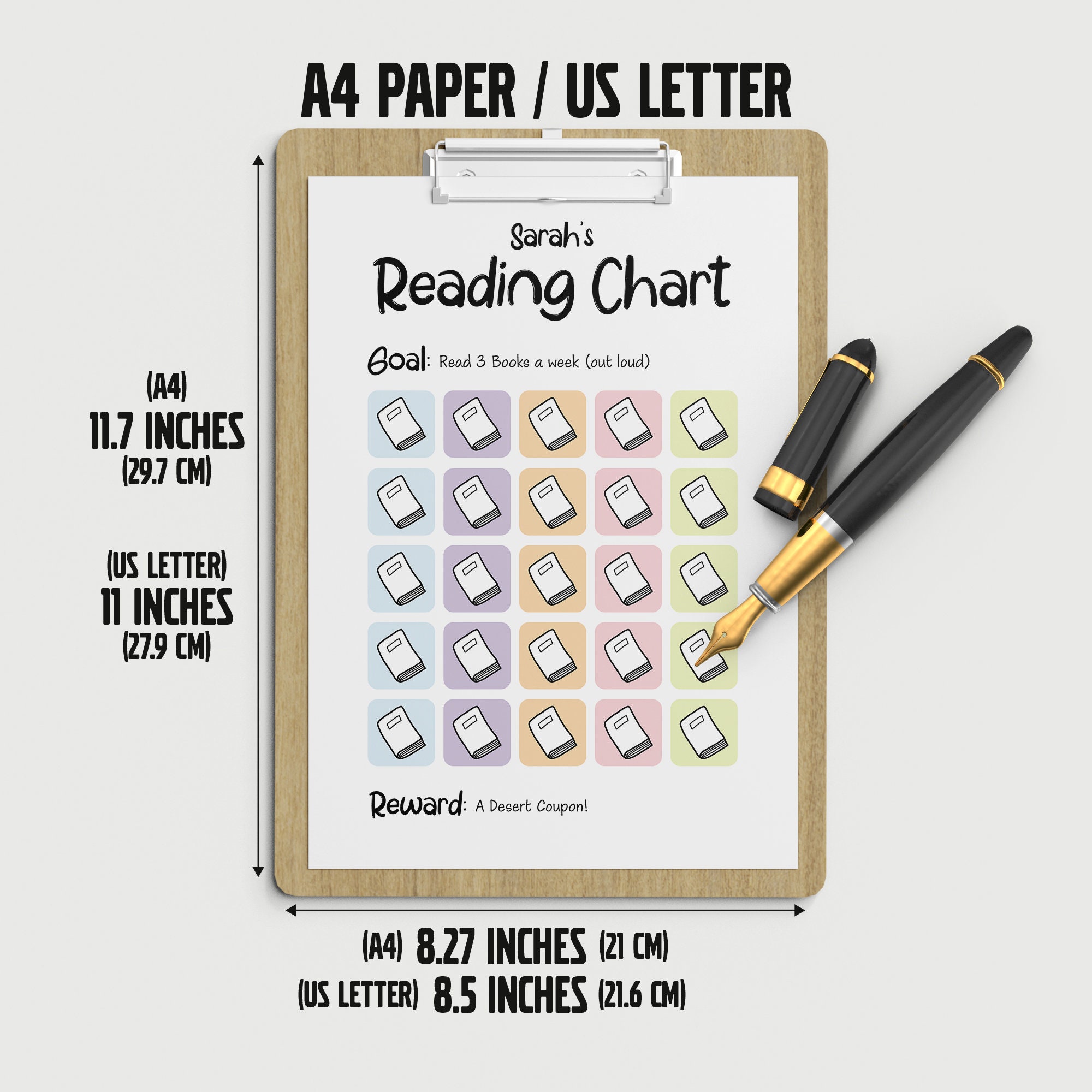 Reading Chart for Kids, Reading Tracker Kids, Reading Log, Reward Chart ...