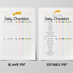 Editable Daily Checklist, Daily Planner for Kids, Responsibility Chart ...