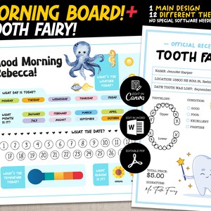 Kids Daily Calendar, Tooth Fairy Receipt Certificate, Monthly Brushing ...