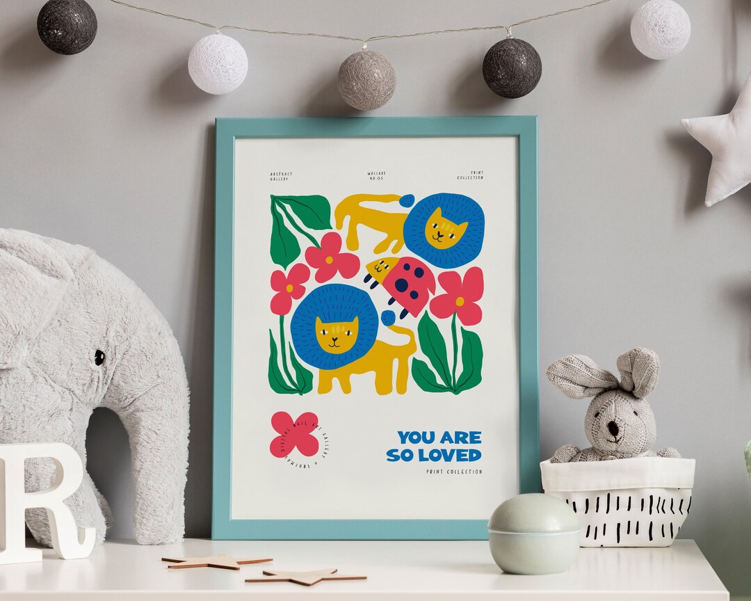 Kids Room Poster, Motivational Poster for Kids, Cute Lion Illustration ...