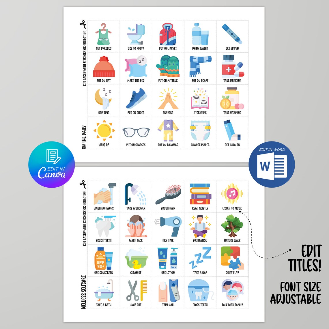 Editable Daily Routine for Kids Responsibility Chart Daily - Etsy