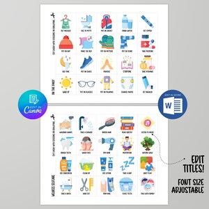 Editable Daily Routine for Kids Responsibility Chart Daily - Etsy