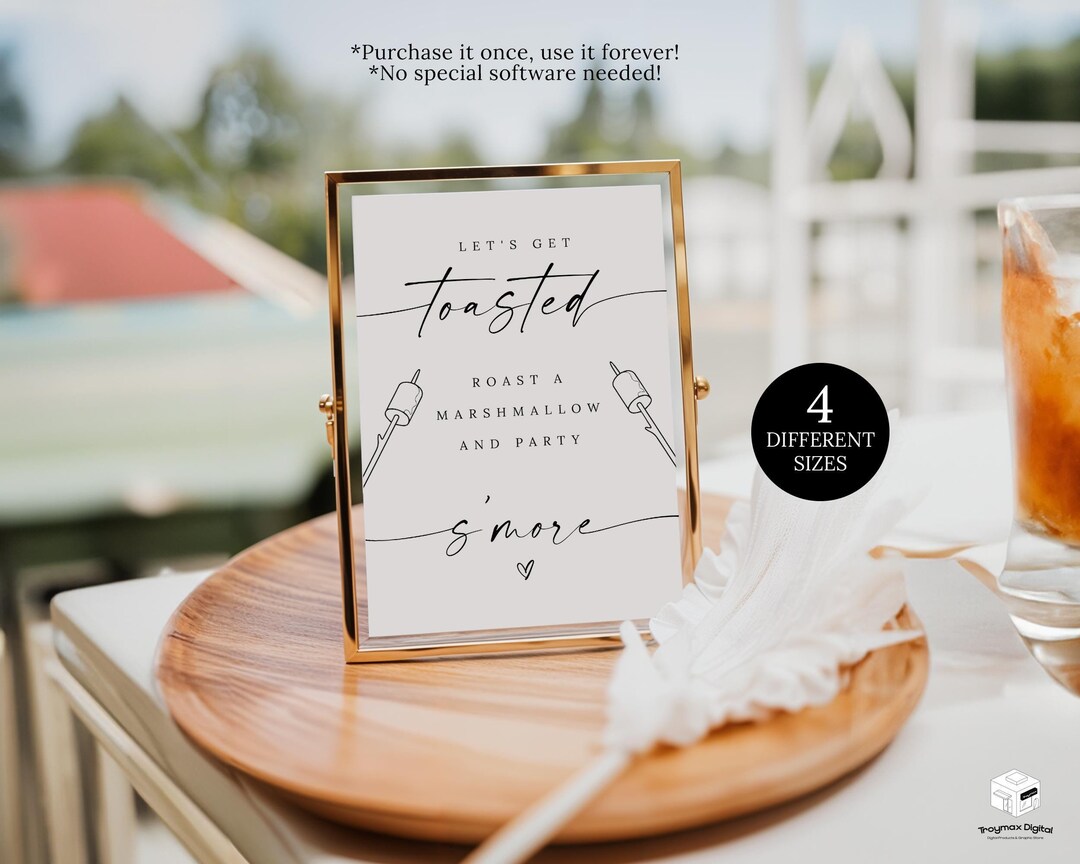 Let's Get Toasted and Party S'more Wedding Sign, Marshmallow and Party ...