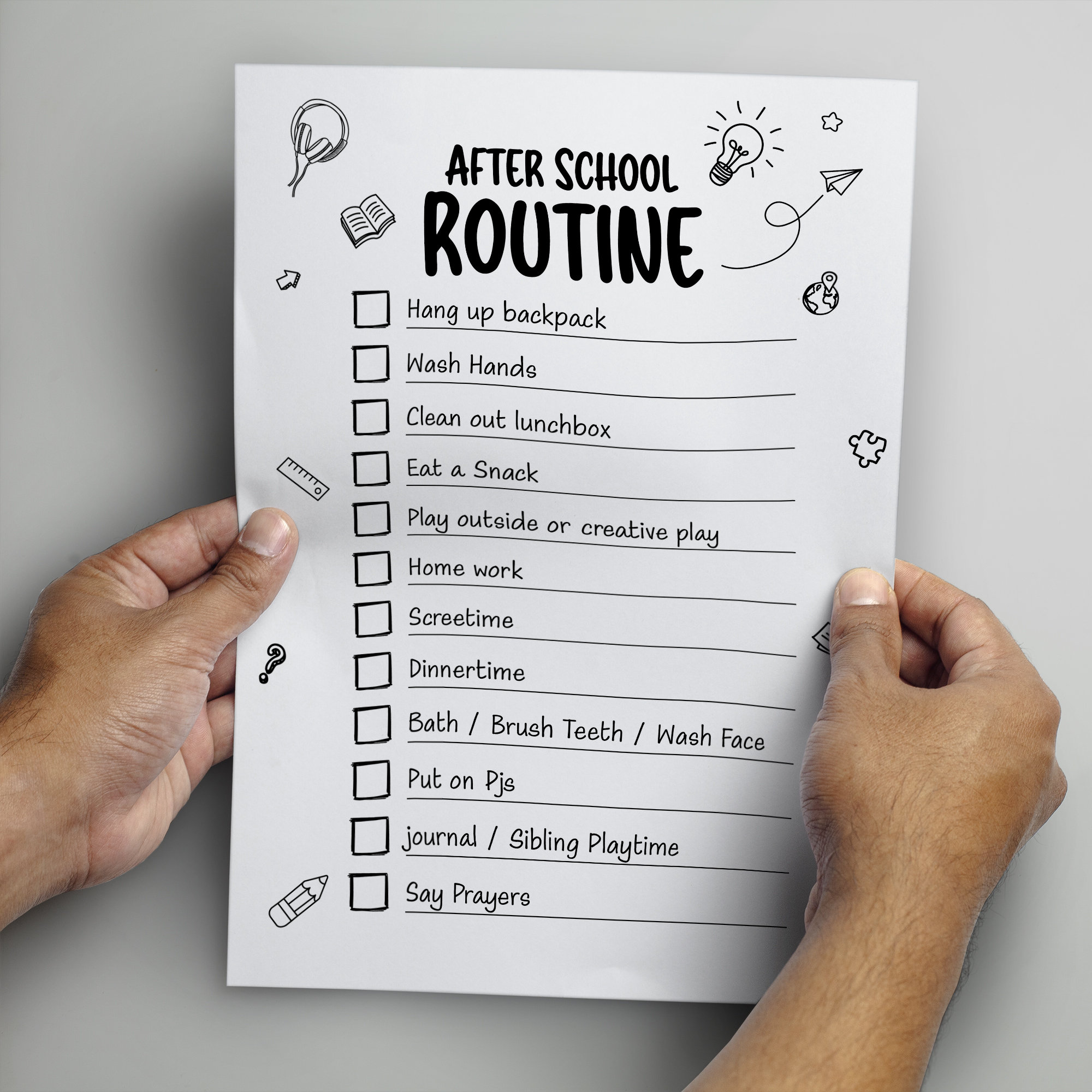 Daily Checklist, After School Routine Chart for Kids Printable, Reward ...