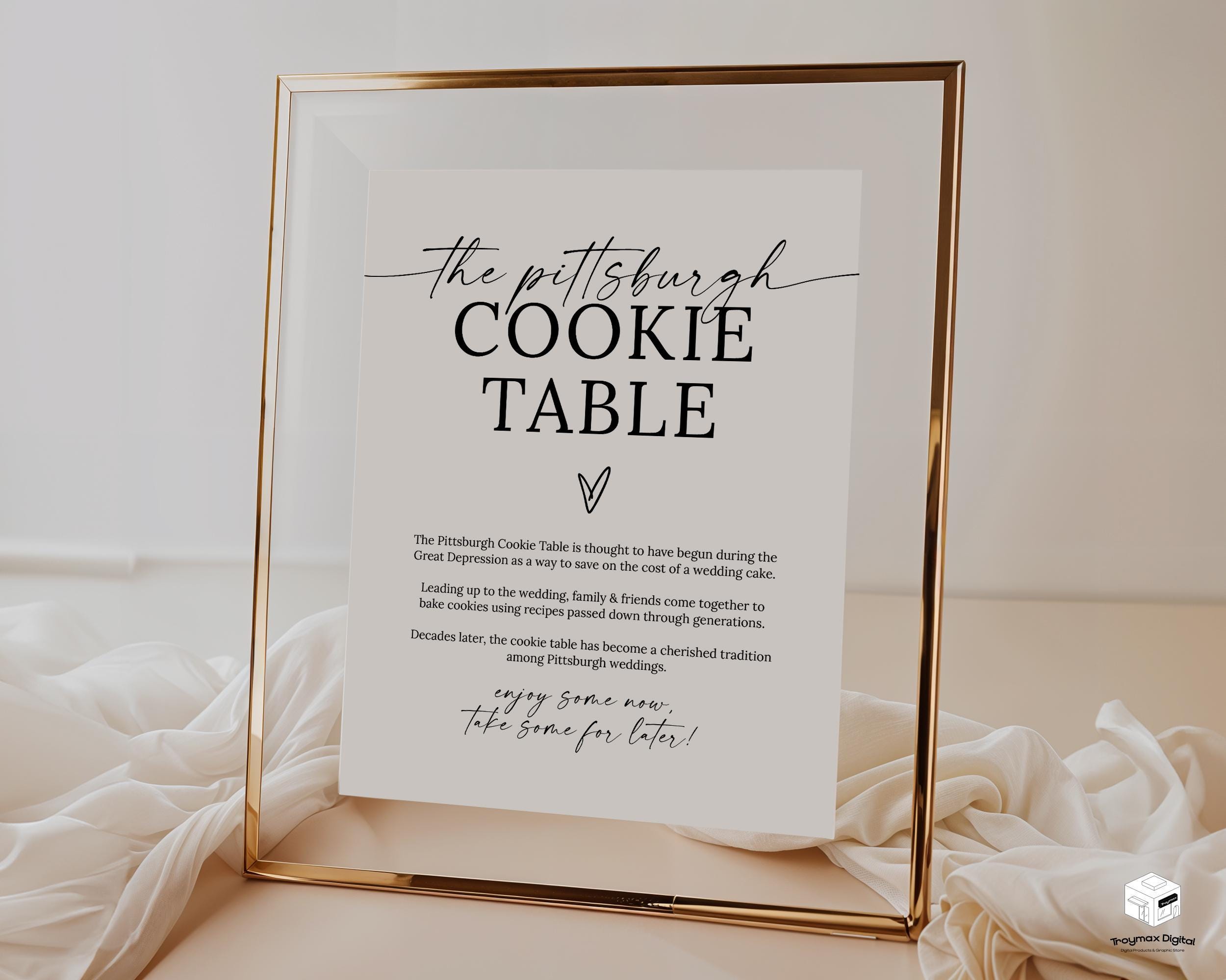 Pittsburgh Cookie Sign for Wedding, Pittsburgh Cookie Table Sign ...