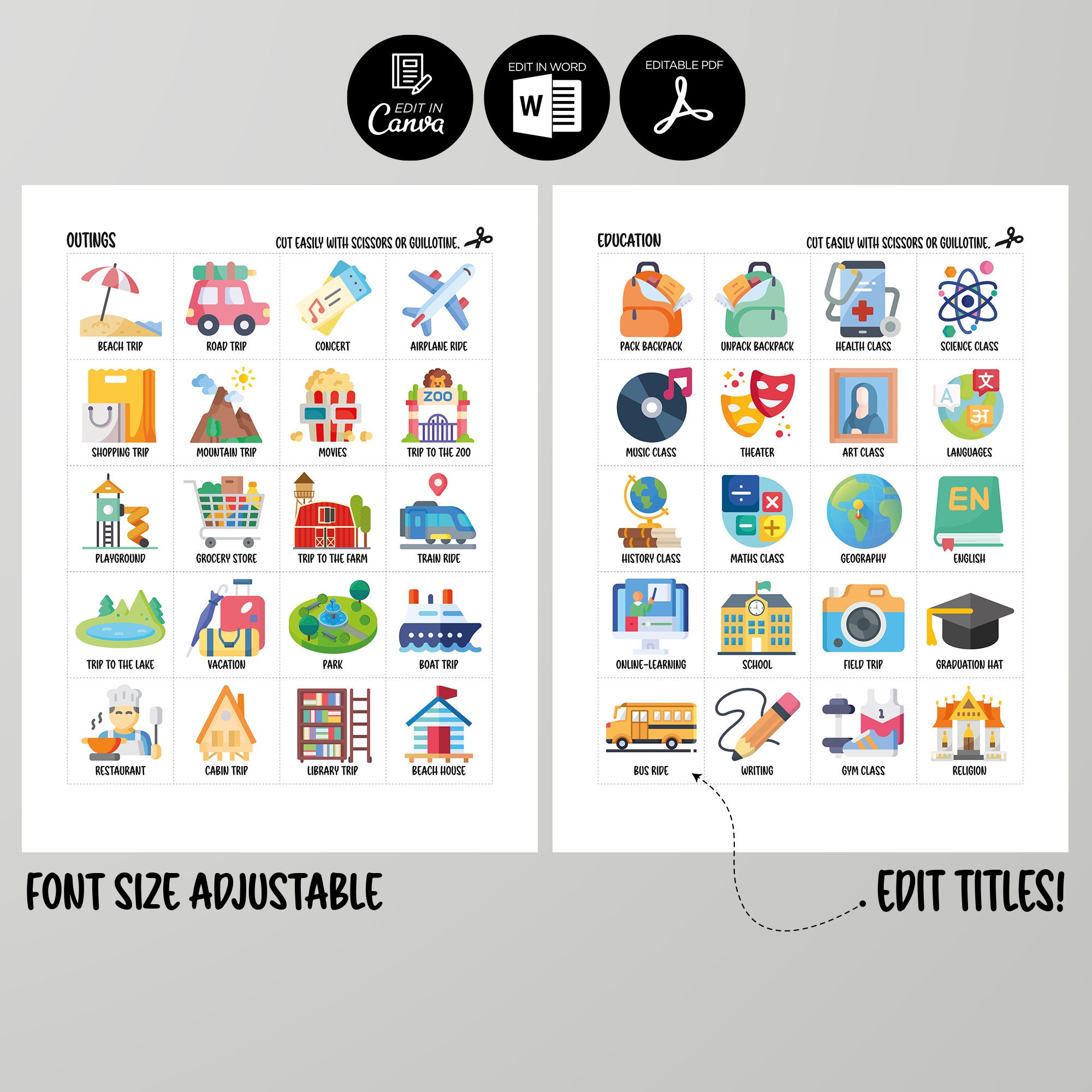 Editable Daily Routine Cards for Kids Printable Daily - Etsy Canada