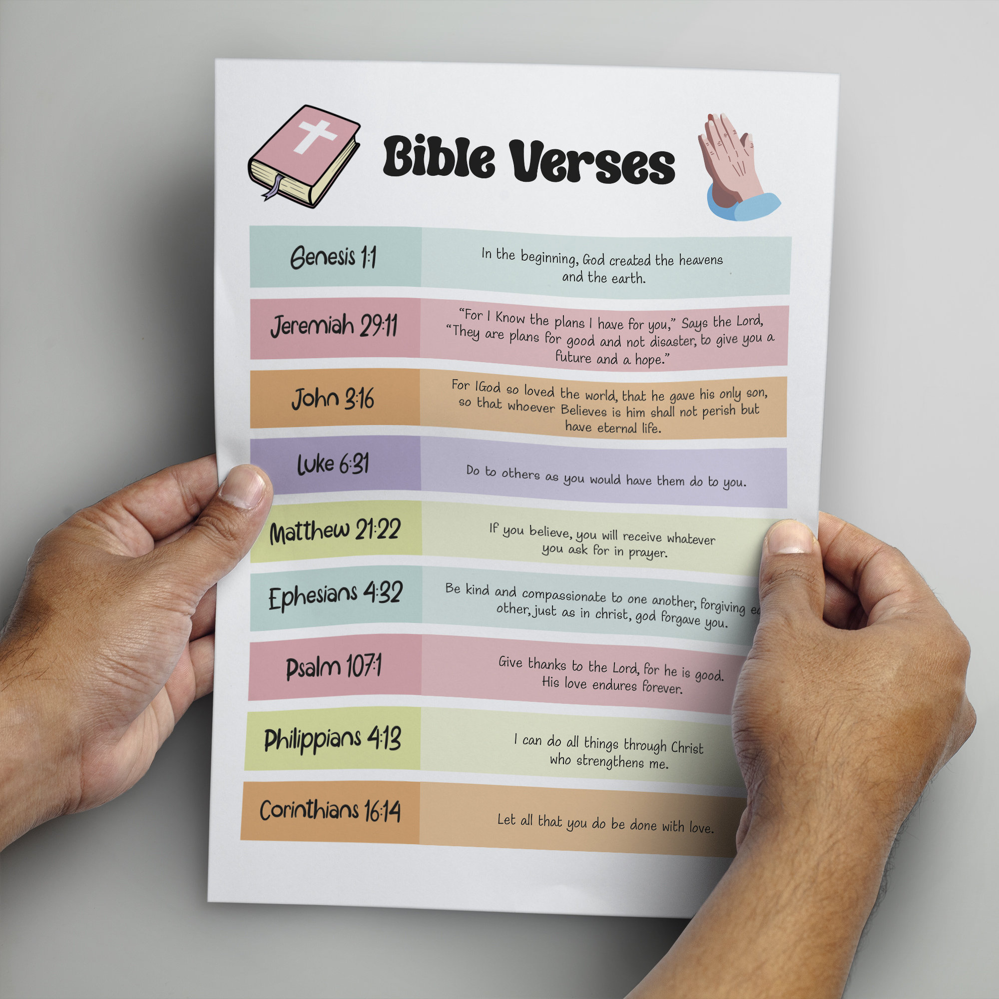 Bible Verses Chart for Kids, Bible Study Program Idea, Editable Bible ...