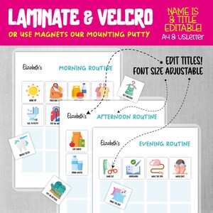 Editable Daily Routine Cards for Kids, Montessori Card for Kids, Daily ...