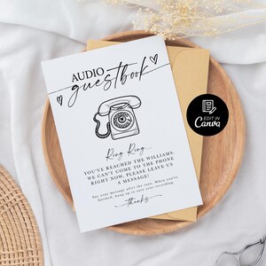 Wedding Audio Guestbook, Leave Me A Message, Minimalist Audio Guest ...
