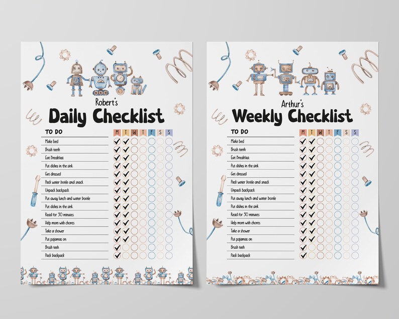 Printable Checklist for Kids Daily Planner for Kids Weekly - Etsy